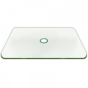 Fab Glass and Mirror 38 X 60 Inch Rectangle Aquatex Patio Glass Table Top w/ 4 Inch Radius Corner 3/16" Thick Flat Tempered