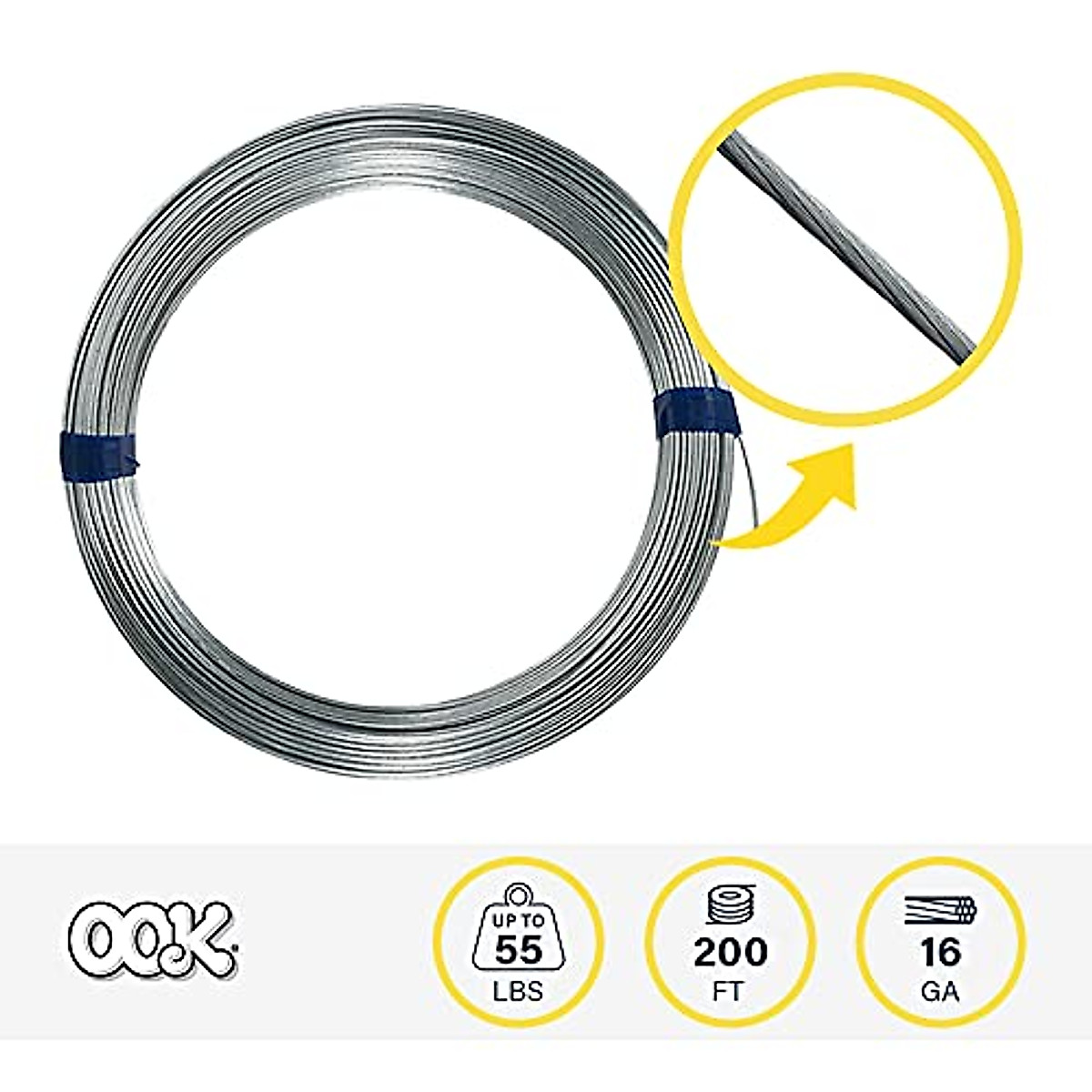 OOK 50143 Solid Utility Wire, 1 Pack, Silver