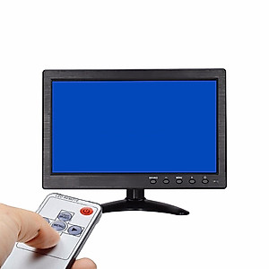 10.1 inch Small Portable Laptop Computer Monitor with HDMI VGA Port; Raspberry pi Display Screen Monitor; CCTV Monitor HD 1024x600 with Dual Speakers, MP5 USB Port, Remote(10 Inch) Gaming Monitor