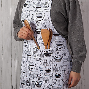 Now Designs unisex adult Cat Now Designs 2500134aa Basic Cotton Kitchen Chef s Apron Purr Party Print, Purr Party, W28 x L32 inch US