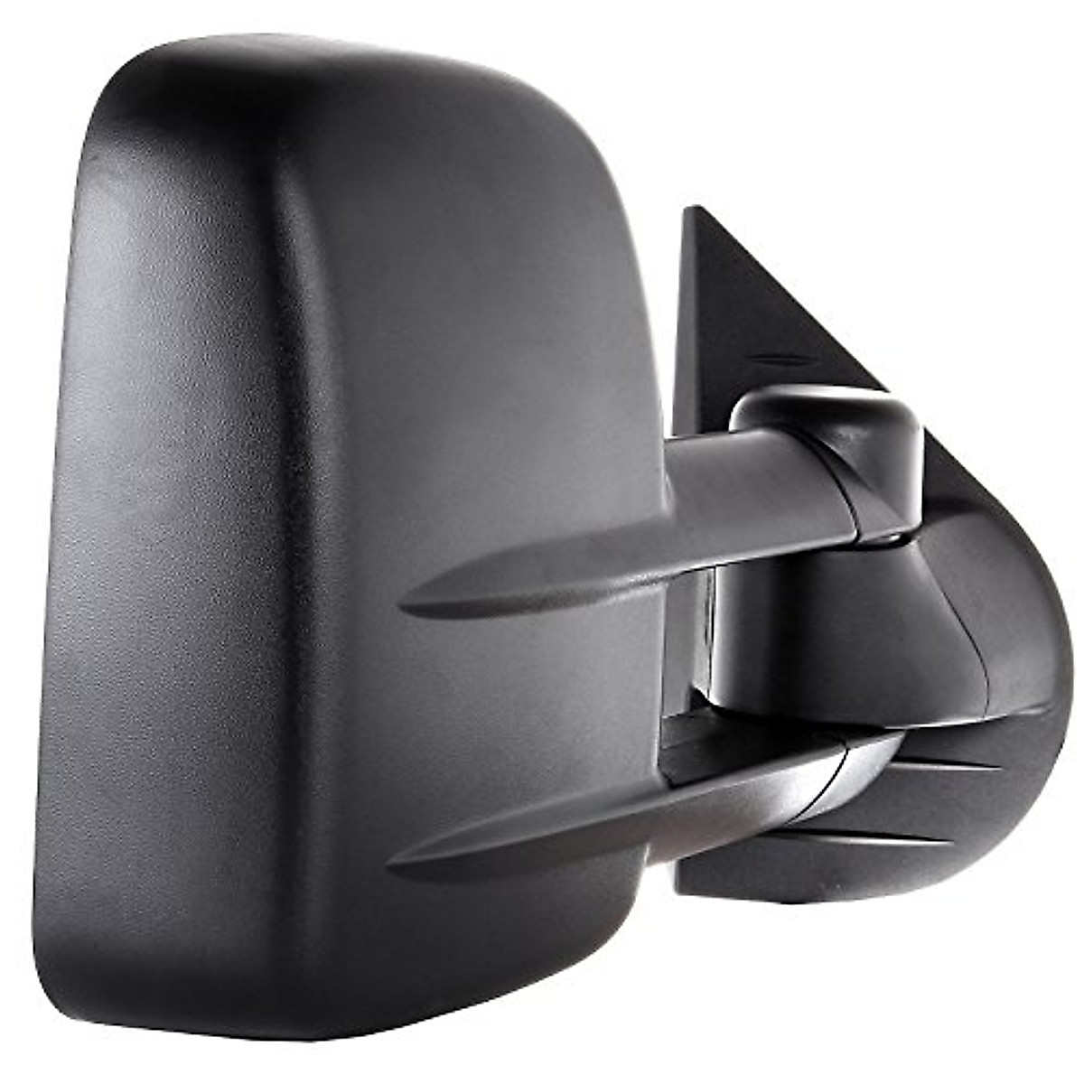 QUALINSIST Tow Mirrors Fit for 2008-13 for Chevy Silverado/Sierra 1500 Towing Mirrors With Power Adjusted Heated Without Turn Signal Light Black Housing 2PCS LH and RH Side