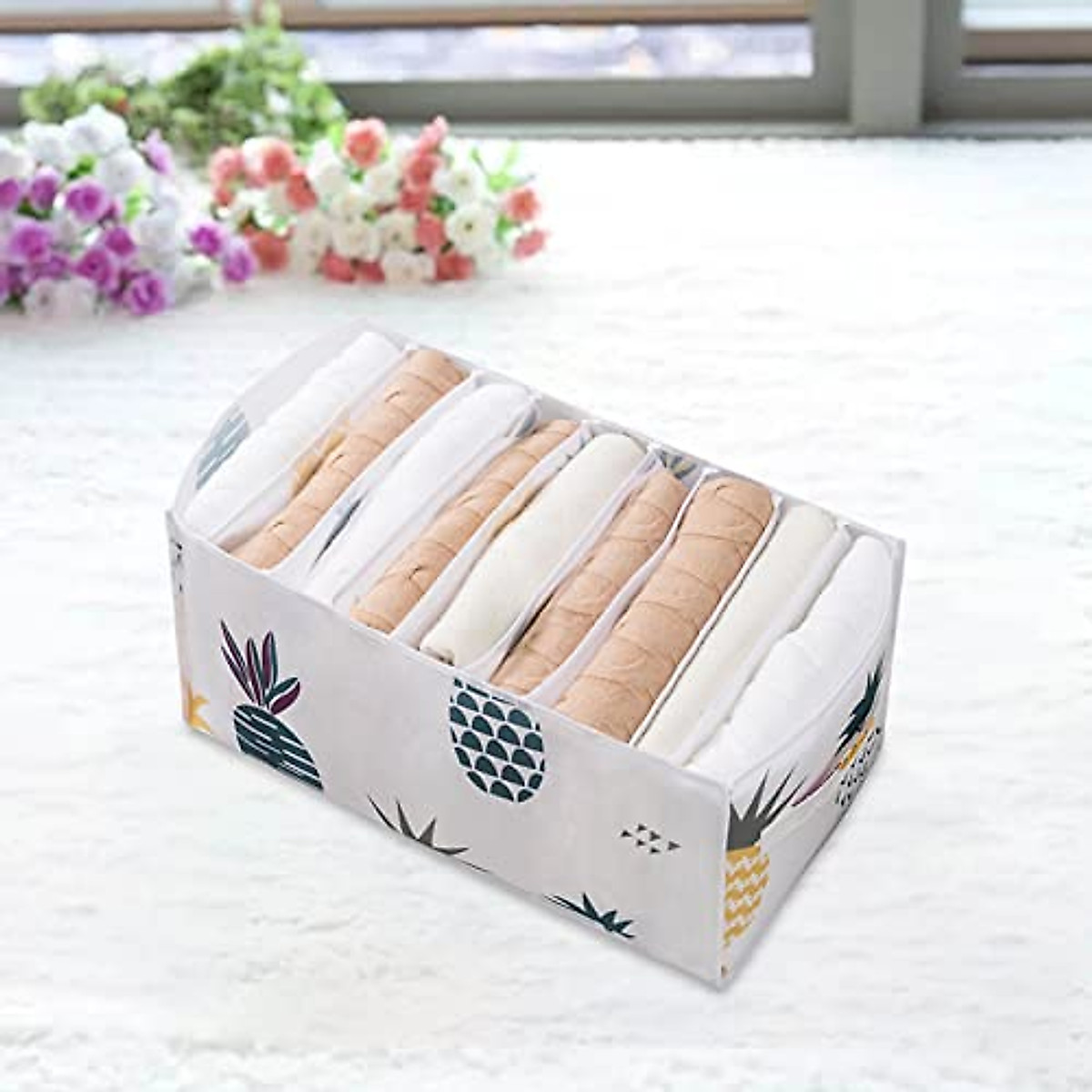 HEYBEC wardrobe storage organizers, Foldable Storage Box, Fabric Wardrobe Storage Organizer, Large Dresser Drawer Organizer, Wardrobe Clothes Organizer for Shirts, Ties, Socks, Bras, Underwear