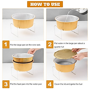 Riccioney 8 Set Disposable Chafing Dish Buffet Set Chafer Wire Racks Buffet Stand Set Food Warmer Catering Supplies Including Chafer Pans, Utensils and Buffet Stand