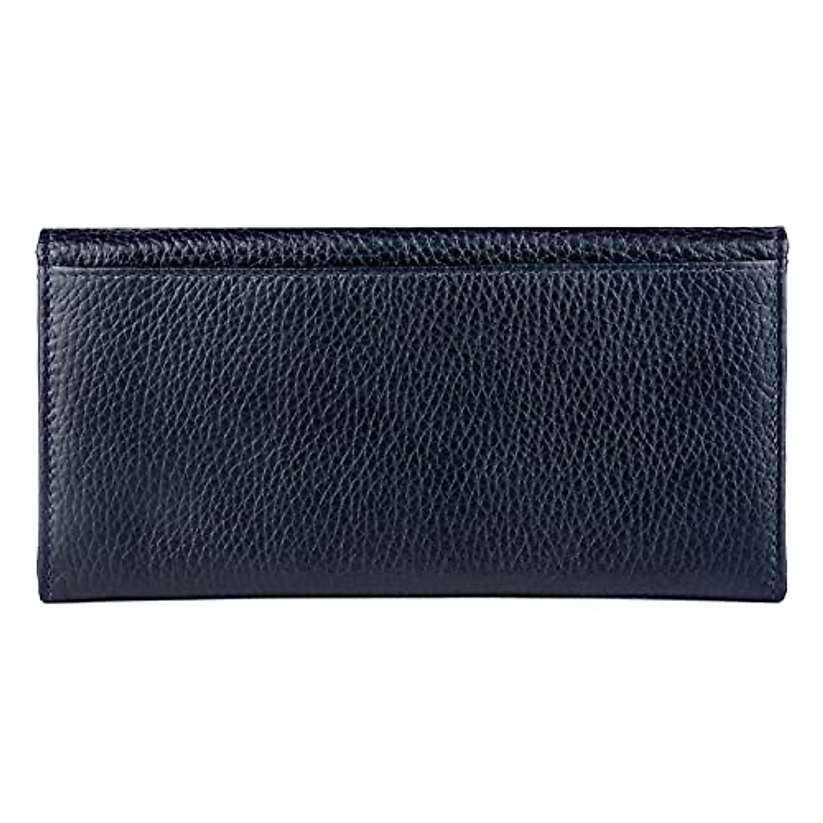 Zinda Genuine Leathers Women’s Wallet Purse Flap Over RFID Protection (Navy)