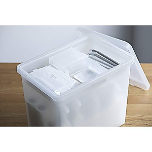 無印良品 MUJI 82219418 Polypropylene Storage Box, Medium, Width 14.6 x Depth 9.8 x Height 6.3 inches (37 x 25 x 16 cm), Translucent