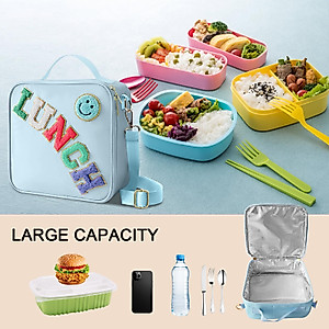 CCidea Lunch Box for Men Women Adults, Portable Insulated Lunch Bag for Office Work School, Reusable Zippered Bento Lunch Box for Kids (Tiffany Blue)