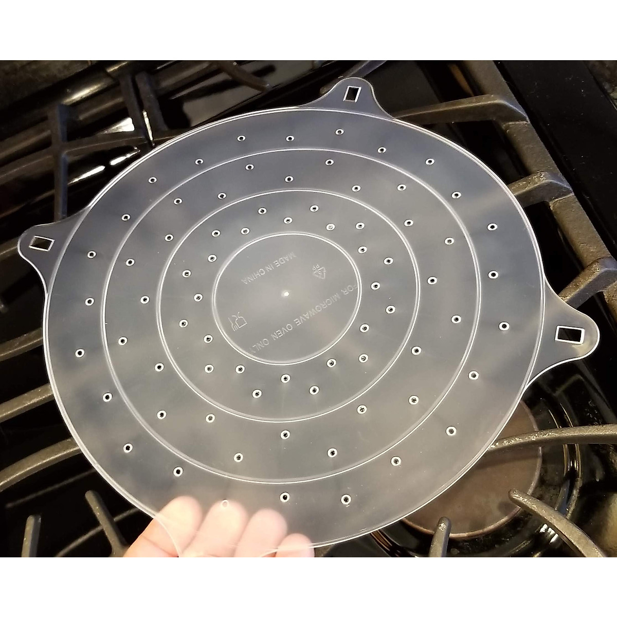 Handy Housewares 10" Round Vented Microwave Splatter Guard Food Bowl Cover - Helps Keep Your Microwave Clean (1-pack)