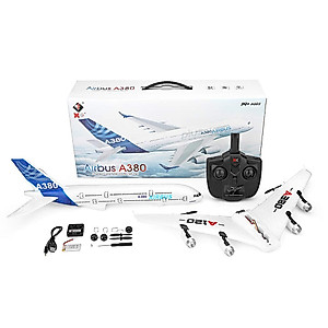 New A380 Airplane 2.4G 3Ch Fixed Wing Outdoor A120-A380 RC Plane Toys (Two Batteries Without Light)