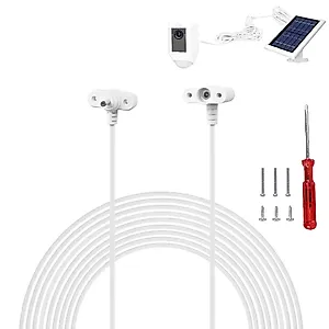 8.2ft Weatherproof DC Extension Cord for Ring Spotlight Cam Battery Solar Panel for Maximum Sunlight Exposure