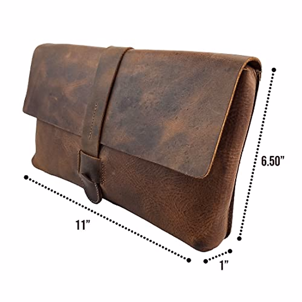 Hide & Drink, Leather Clutch Bag/Handbag/Accessory Organizer/Phone Bag/Case, Handmade Includes 101 Year Warranty :: Bourbon Brown