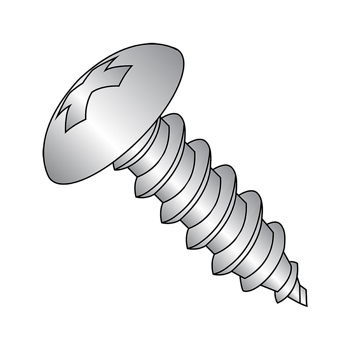 Small Parts 0608APT188 18-8 Stainless Steel Sheet Metal Screw, Plain Finish, Truss Head, Phillips Drive, Type A, #6-18 Thread Size, 1/2" Length (Pack of 100)