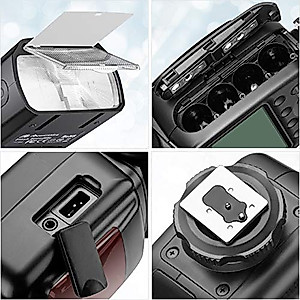 Powerextra LCD Display Flash Speedlite, 2.4G Wireless Flash Trigger Transmitter Kit for CA Nikon Pentax Panasonic Olympus and Sony DSLR Camera, Digital Cameras with Standard Hot Shoe