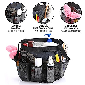 Lusofie Mesh Shower Bag，Portable Large Shower Caddy Basket with 8-Pocket Mesh Shower Caddy Tote for Beach, Swimming, Gym