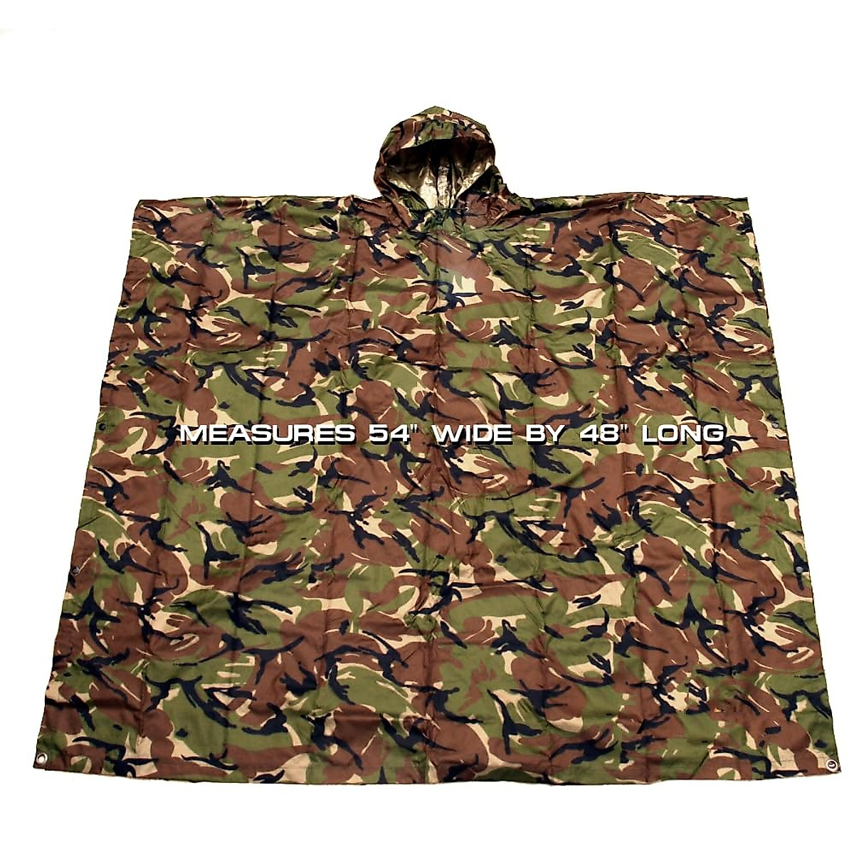 Arcturus Lightweight Ripstop Nylon Poncho with Adjustable Hood (Blue)