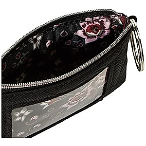 Vera Bradley Women's Performance Twill Zip ID Case Wallet, Black, One Size