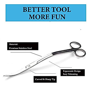 JIAYOUXILE Aquarium Scissors-Aquarium Fish Tank Stainless Steel Mirror Wave Scissors ,Professional Water Grass Scissors Landscape Maintenance Tools ,Perfect for Aquarium TankAquarium Plant Tool .