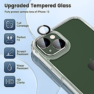 Maxdara [3 in 1 for iPhone 13 Case Clear, with Tempered Glass Screen Protectors + Camera Lens Protectors Slim Thin Shockproof Case for iPhone 13 6.1 Inch