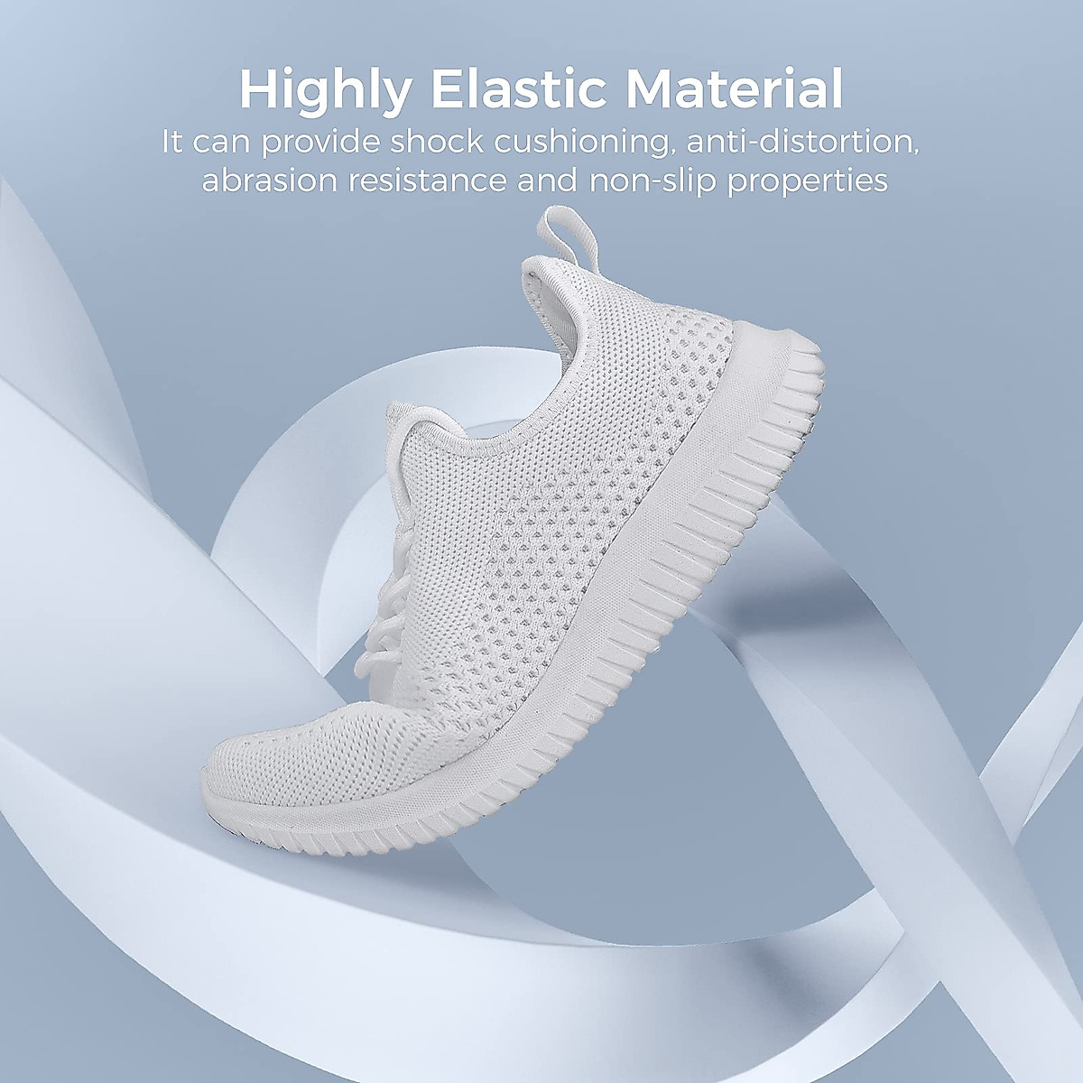 Sumotia Non Slip Shoes for Women Womens Athletic Shoes Lightweight Fashionable Breathable Tennis Sneakers Sports Gyms Work Shopping Travel,White 8