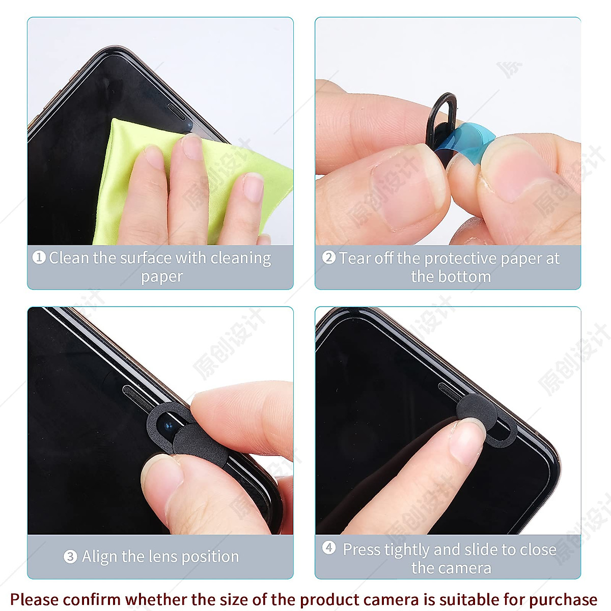 InnoUS Webcam Cover Slide, 6-Pack Ultra-Thin Camera Blocker, Computer Camera Cover Slide, Laptop Camera Cover Slide, Camera Blocker, Computer Camera Cover Slide| Privacy Blocker, Privacy Cover, Blcak