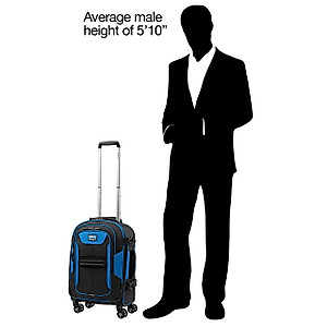 Travelpro Bold Softside Expandable Carry on Spinner Luggage, Carry on 21-Inch, Blue/Black