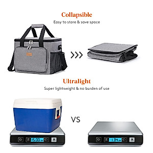 Lifewit 24L Collapsible Cooler Bag and 7L Insulated Lunch Bag Grey