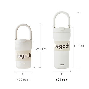 Odense Legodt 2 Way Tumbler 24oz with 2 in 1 Lid & Flexible Handle - Straw Available Insulated Travel Coffee Mug with Leak Proof - Double Stainless Steel Keeps Drinks Hot or Cold(Vanilla Cream)
