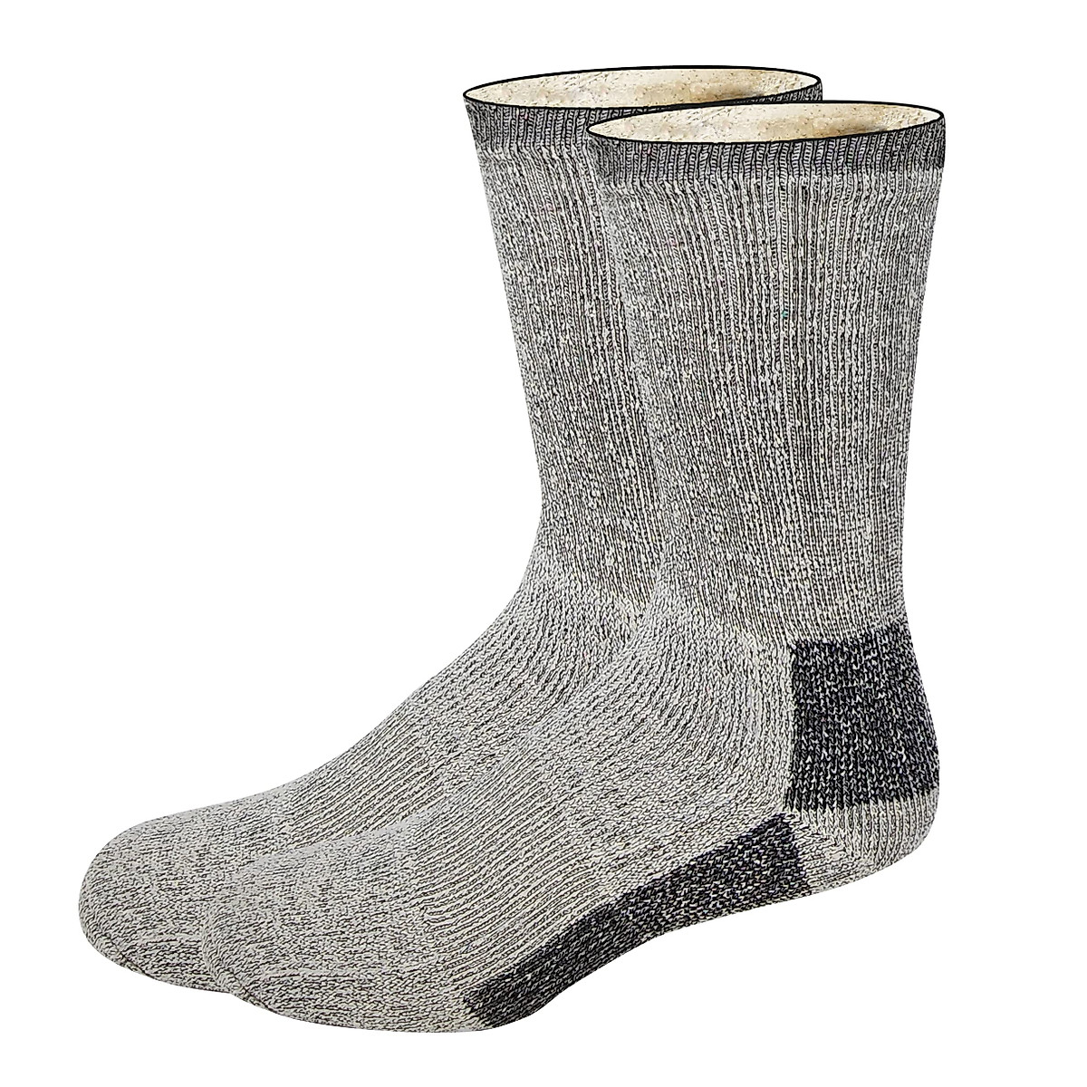Different Touch 60 Pairs Men Wholesale Bulk Lots Wool Thermal Winter Socks, Warm Cold Resistant (Grey)