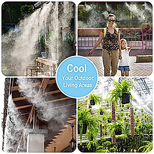 Misters for Outside Patio, 65.6FT Misting System, Patio Misters for Cooling, Outdoor Misters for Patio Greenhouse Pool Trampoline Umbrella