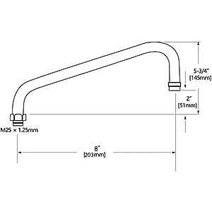 COOLWEST Swivel Spout Replacement Kit for Commercial Kitchen Sink Faucet 8 Inch Short Swing Spouts with 2.2 GPM Aerator Chrome Finish
