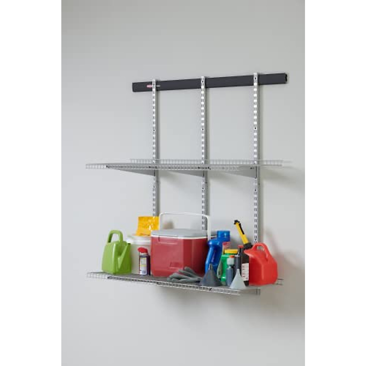 Rubbermaid Alloy Steel Fasttrack Extension Kit for Garage, Shelves, 2091173, 16-Piece, Black