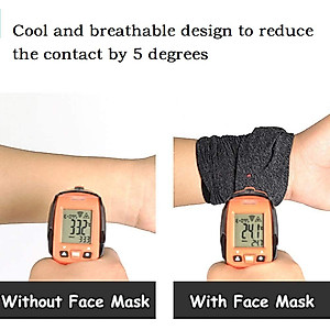 Shanghai Story Black Cooling Neck Gaiter Face Mask Bandana Face Scarf UPF50+ UV Protection Fishing Mask Ear Hanging