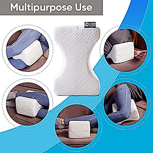 5 STARS UNITED Knee Pillow for Side Sleepers and Foot Rest for Under Desk at Work – Adjustable, Bundle