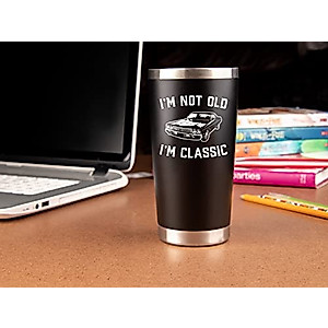 KLUBI Birthday Gifts for Men - 20oz Tumbler Mug - Funny Gift Idea for Husband, Grandpa, Dad, Father, Him, From Daughter, Son, 30th, 40th, 50th, 60th, 70th, 80th