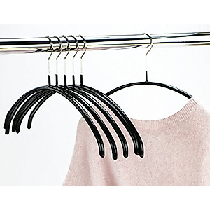 MAWA Euro Series Non-Slip Space Saving Clothes Hanger, Set of 10, Black Style 40/P, Pack of 10 (14118)