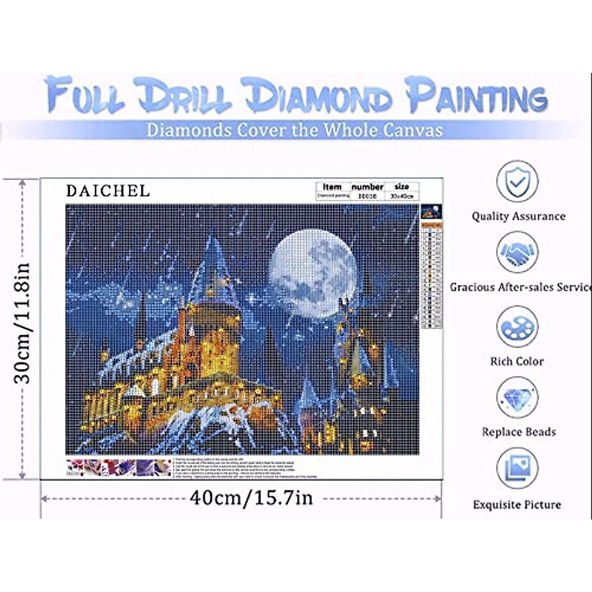 DAICHEL Diamond Art Painting Kits for Adults - Full Drill Diamond Dots Paintings for Beginners, Round 5D Paint with Diamonds Pictures Gem Art Painting Kits DIY Adult Crafts Kits 12x16inch