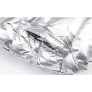 Mud Kingdom Toddler Kids Hooded Vests Jackets Zip-up Lightweight Casual Warm Autumn Winter Silver White 4T