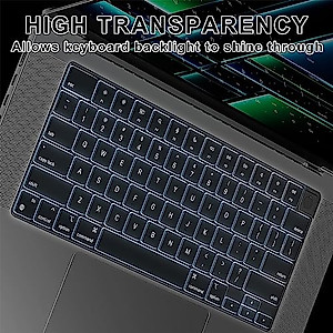 Soke Premium Keyboard Cover Skin, for 2021-2024 MacBook Pro 14" 16" M4 M3 M2 M1 Pro/Max(A2918 A2992 A2991 A2442 A2485 A2780), MacBook Air 15.3"/13.6" M3 M2(A2941 A2681), US ANSI Layout,Clear