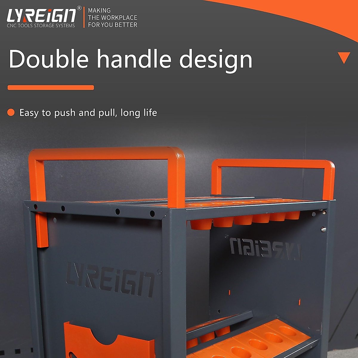 LYREIGN CNC Tool Holder Transfer Cart, Multi-Function Workshop CNC Trolley with Wheels, Tool Organizers Service Carts for Storehouse Factory Garage