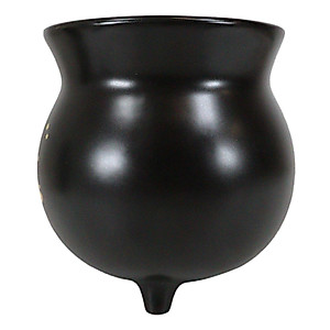 Ebros Wicca Sacred Witch's Potion Reduction Fired Porcelain Black Cauldron Shaped Bowl Or Large Mug 32oz With Handle Hot Cocoa Coffee Tea Cereal Soup Mugs Bowls Occult Witchcraft