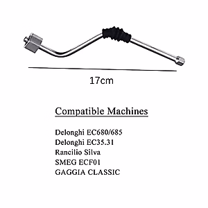 Steam Wand Upgrade with Additional 3 Hole Tip Nozzle for Delonghi Dedica EC685/680, SMEG and Rancilio Silvia (V1/V2) (With two nozzle)