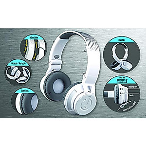 eKids Kids Bluetooth Headphones, Wireless Headphones with Microphone Includes Aux Cord, Volume Reduced Kids Foldable Headphones for School, Home, or Travel