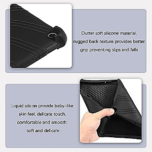 DUEDUE for Google Pixel Tablet Case 2023, Pixel Tablet 2023 Cover, Soft Silicone Adjustable Stand Cover Shockproof Gel Kickstand Tablet Cases for Pixel Tablet 11 Inch, Black