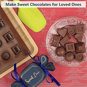 Chocolate Molds Silicone with 30 Cavities 6 Different Shapes for Making Larger Chocolate/Candy/Gummy/Cake Décor for Wedding Party & Celebration