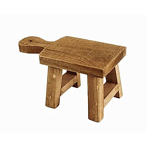 Farmhouse Wood Stool Pedestal Stand - Versatile Decorative Riser for Home and Kitchen, Perfect for Displaying Decorations or as a Candle Stand. Rough Wood Surface with Charm in Natural Brown