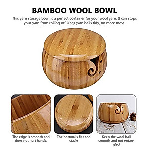 ARTIBETTER Crochet Yarn Bowl Bamboo Knitting Bowl Wool Storage Bowl Yarn Holder Crochet Bowl