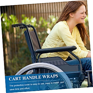 4pcs Handle Cover Rubber Cover for Cart Rubber Handle Grip Anti-Slip Hand Protector Anti-Skid Handle Wraps Round Tube Grip Grocery Cart Grips Tube Handle Sleeves Cart Handle Wraps