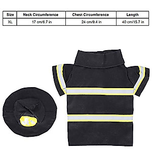 Canvas Pet Dog Firefighter Clothes, Dog Firefighter Costume with Hat, Pet Halloween Puppy Dog Jacket for Festive XL