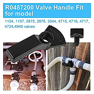 ChangTa Never Lube Valve Handle R0487200/7433 and Knob 4603/R0486900 Replacement Kit Fits Zodiac Jandy 2-Port/3-Port NeverLube Valve Handles 4733, R0487200, 1301 - Black(2 Pack)