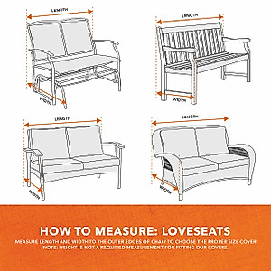 Modern Leisure Basics Patio Loveseat/Sofa Cover - Weather-Resistant Fabric - Outdoor Furniture Protection Perfect for Patio, Deck, and Porch - 55" L x 33" W x 38" H - Khaki