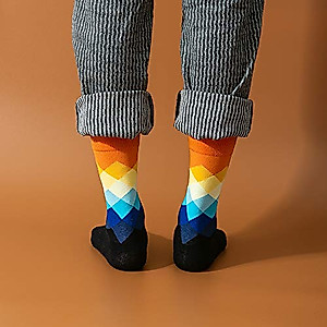 Men's Fun Dress Socks Novelty Colorful Funky Fancy Funny Patterned Crew Casual Crazy Socks for Men Father
